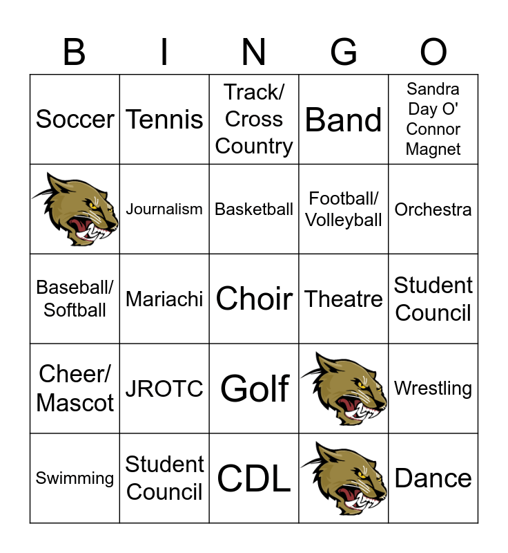 Meet the Panthers Bingo Card