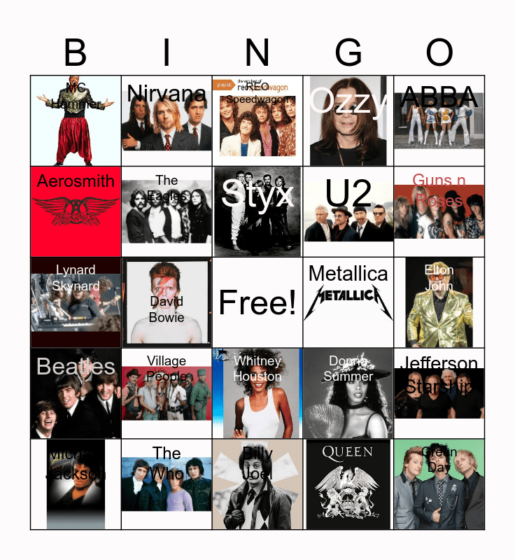 Decades Bingo Card