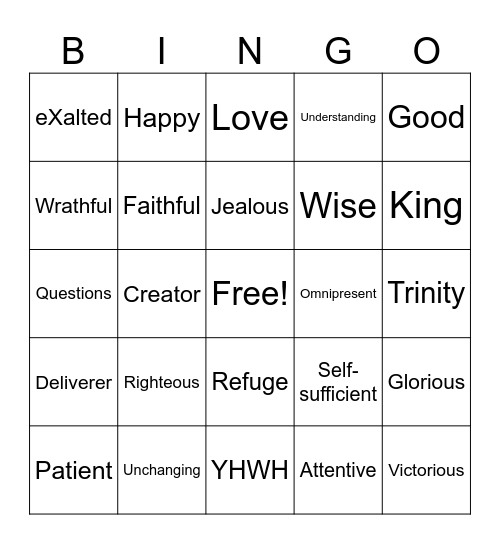 ABCs of God Bingo Card