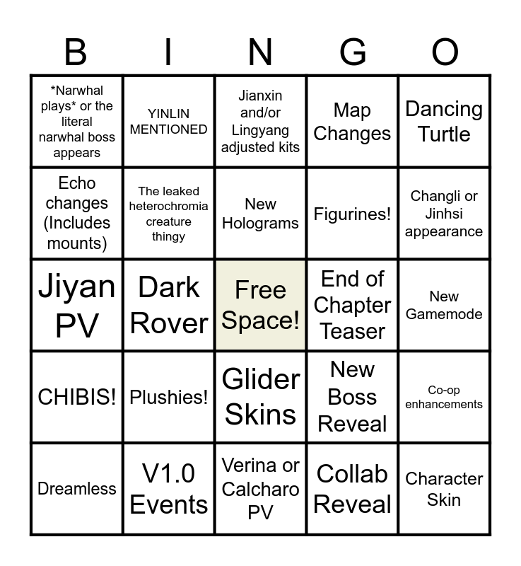 WUTHERING WEEBS LAUNCH STREAM Bingo Card