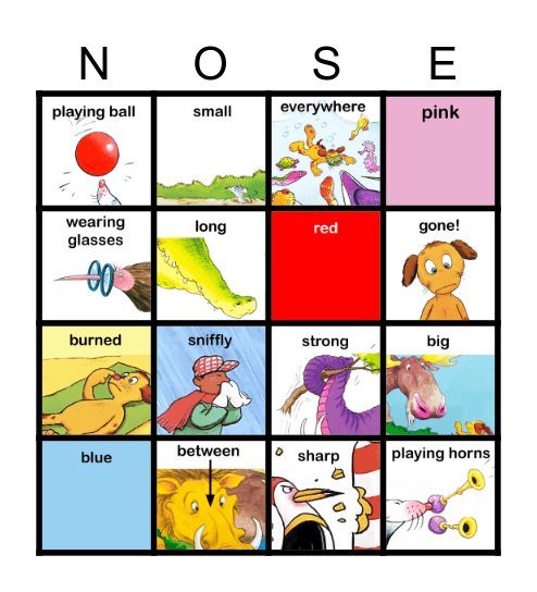 The Nose Book Bingo Card