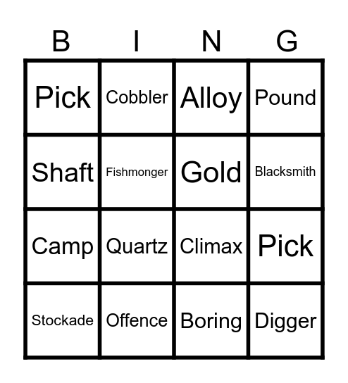 skibidi sigma alpha gold rush Bingo Card