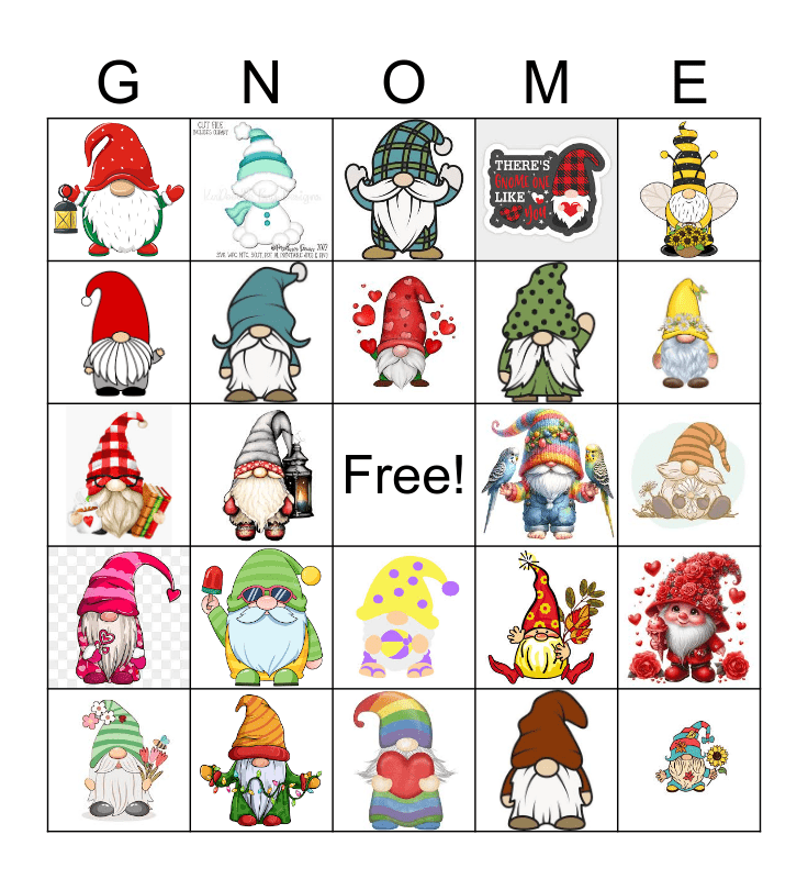 GNOMEROOM Bingo Card