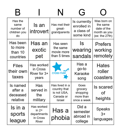 Human Bingo: Cross River Edition Bingo Card