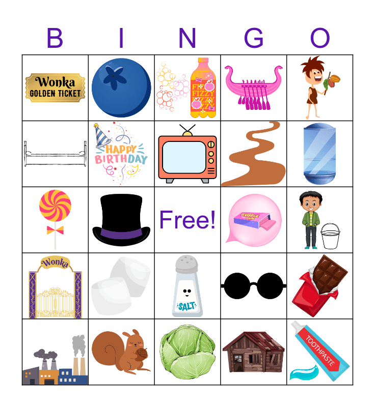 Charlie and the Chocolate Factory Book Bingo Card