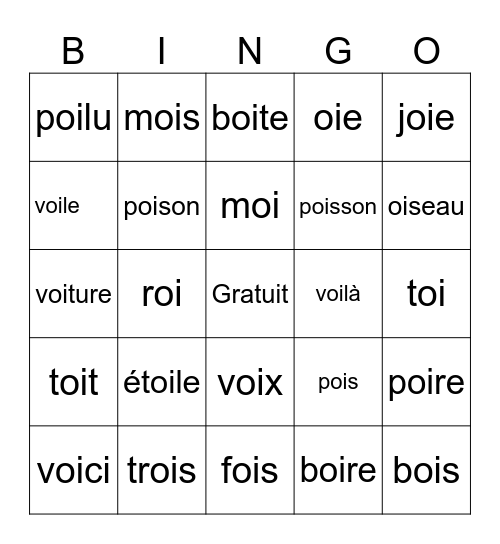 Son OI Bingo Card