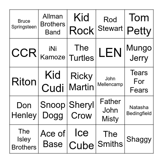 Summer Vibes Bingo Card
