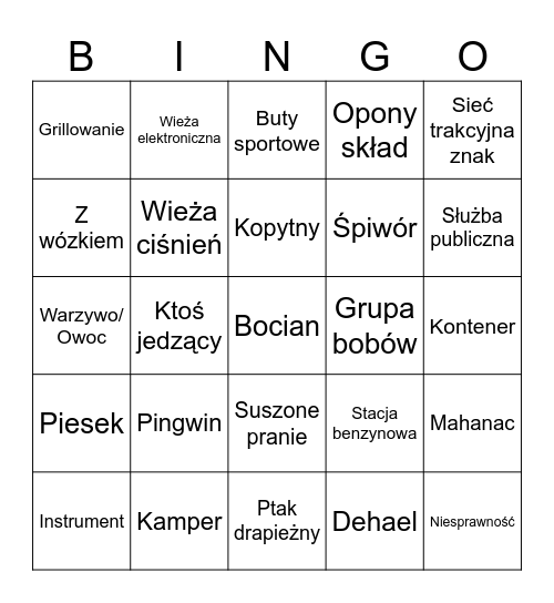 Pupa Bingo Card