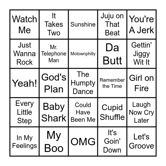 Black Wall Street Vibe Bingo Card