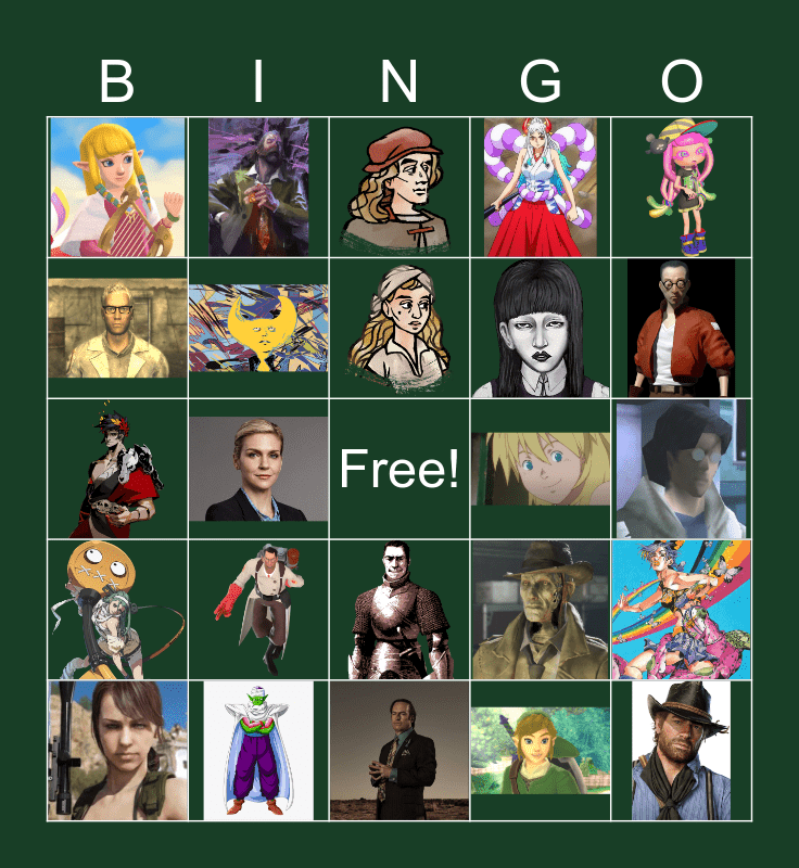 FAV CHARACTER BINGO Card