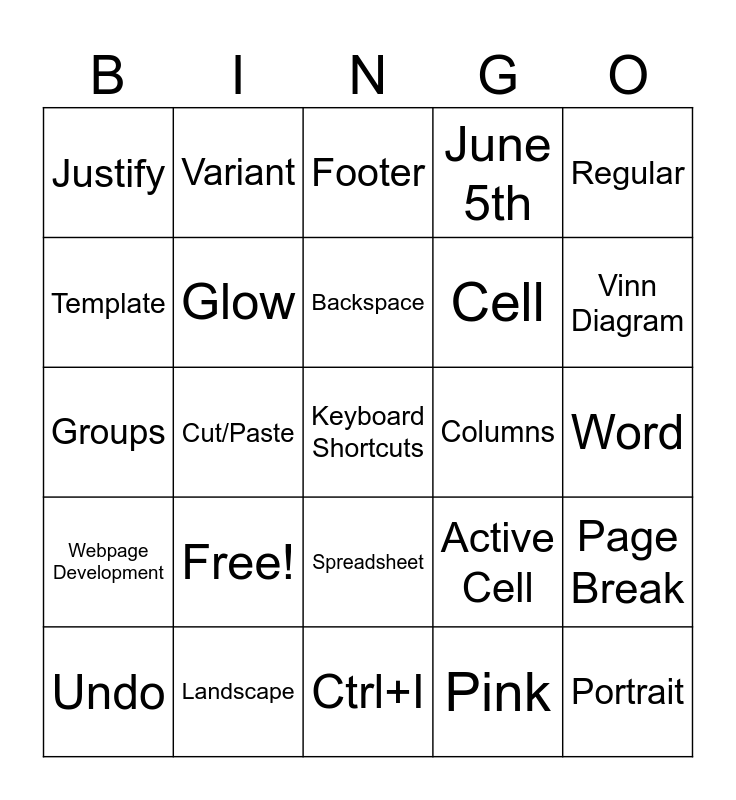 Final Bingo! Bingo Card