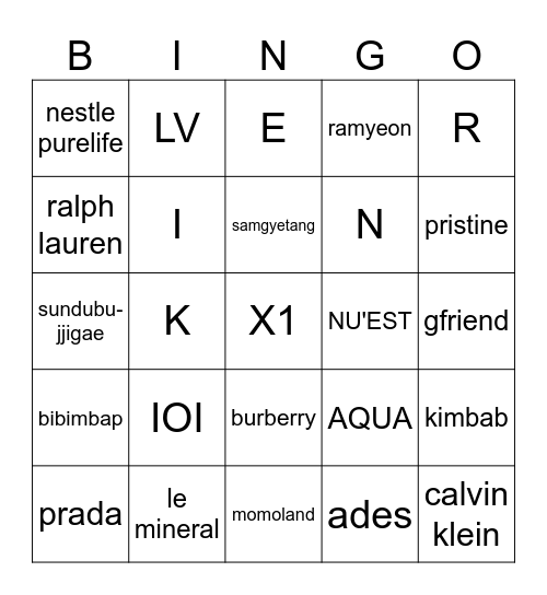 Contoh cumanNiKi Bingo Card