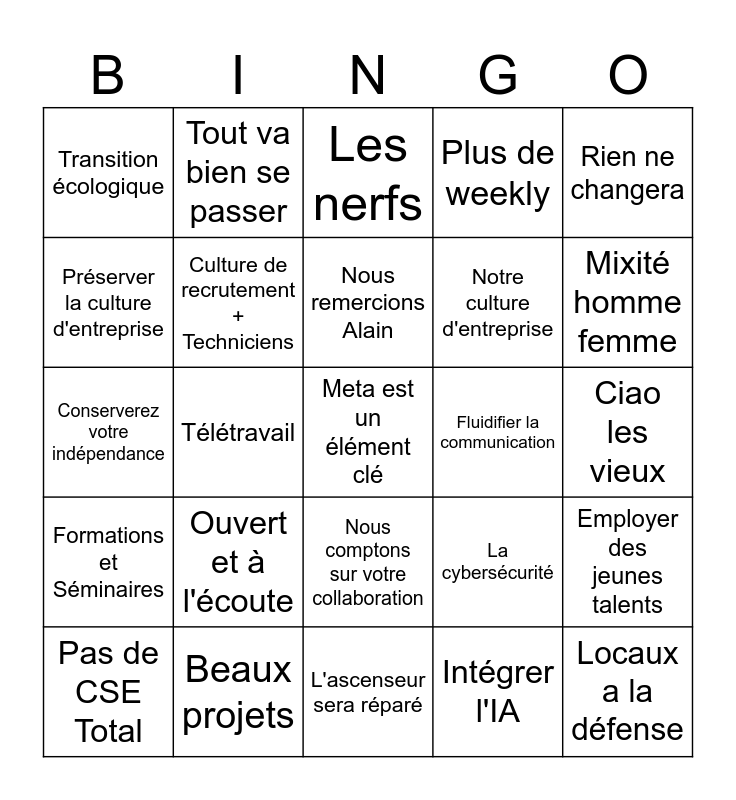 Meta Bingo Card