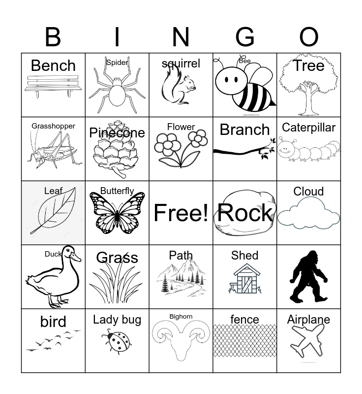 Garden Bingo Card