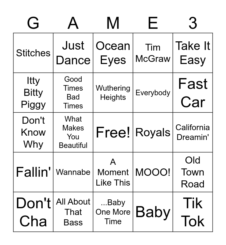 You Thought Bingo Card