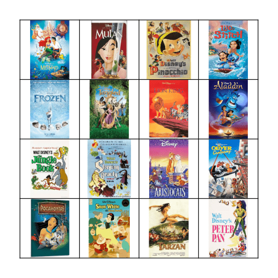DISNEY BINGO PART II Bingo Card