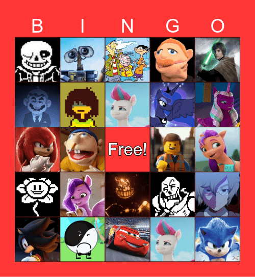 Favorite Character Bingo Card