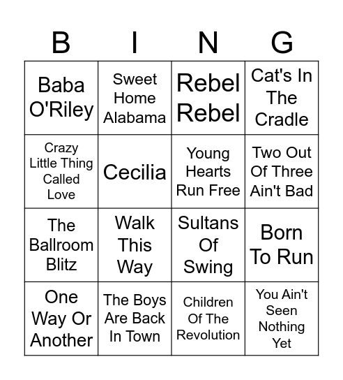 Round 1 Bingo Card