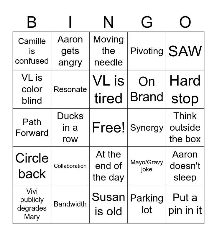 HR Bingo Card