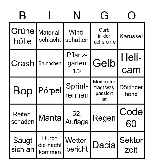 24h rennen 2024 Bingo Card