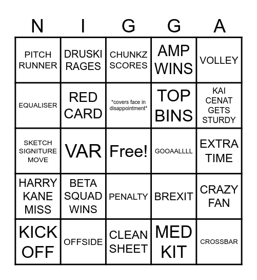 BETA SQUAD VS AMP Bingo Card
