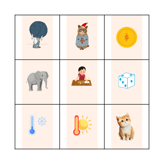 ADJECTIVES BINGO Card