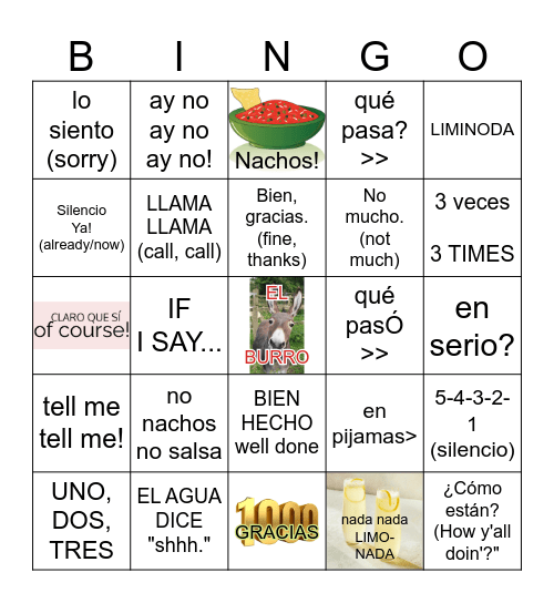 Palabra Secreta - Secret Word Bingo Card