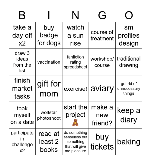June Bingo Card