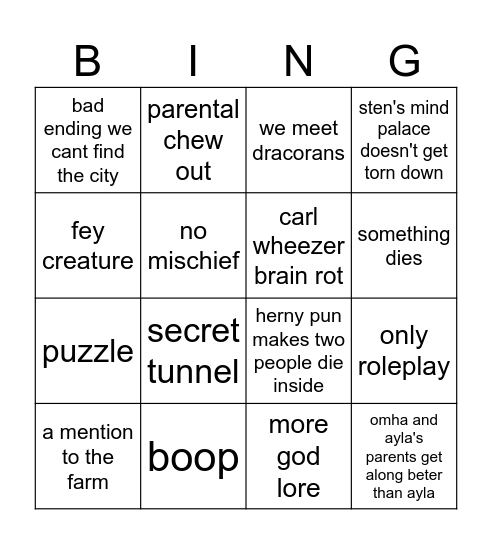 what will we get up to Bingo Card