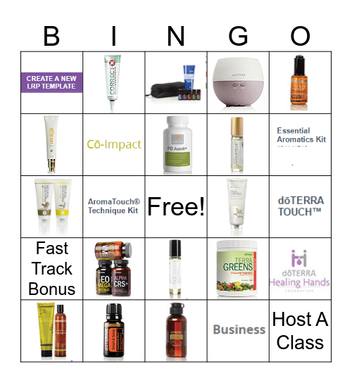 Essential Oil Fun Bingo Card