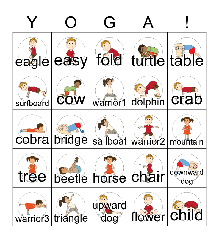 Yoga! Bingo Card