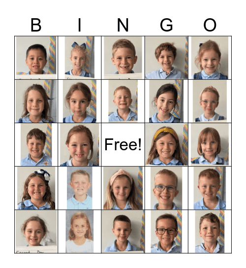 SECOND GRADE BINGO Card