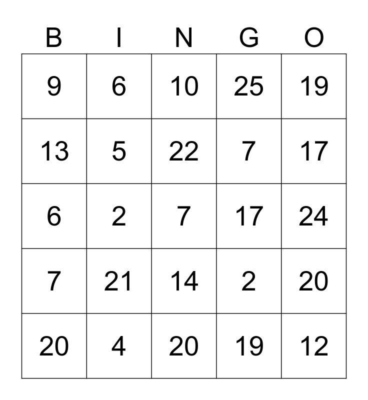 Bingo98 records Bingo Card