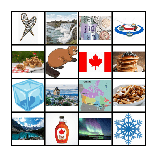 CANADA Bingo Card