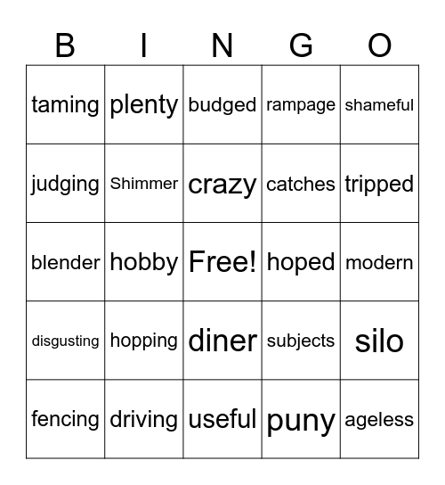 D1-1-1- Drop e Open Bingo Card