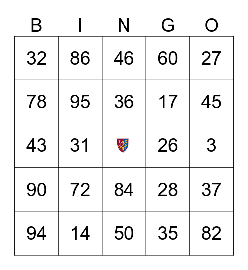 King's College Bingo! Bingo Card