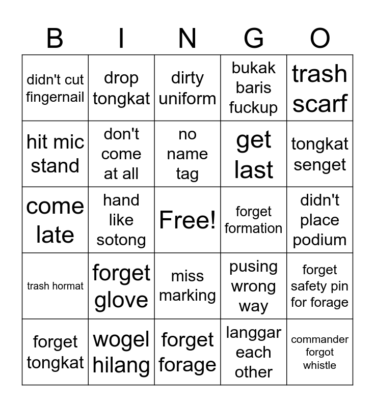 could u imagine if we got first lol Bingo Card