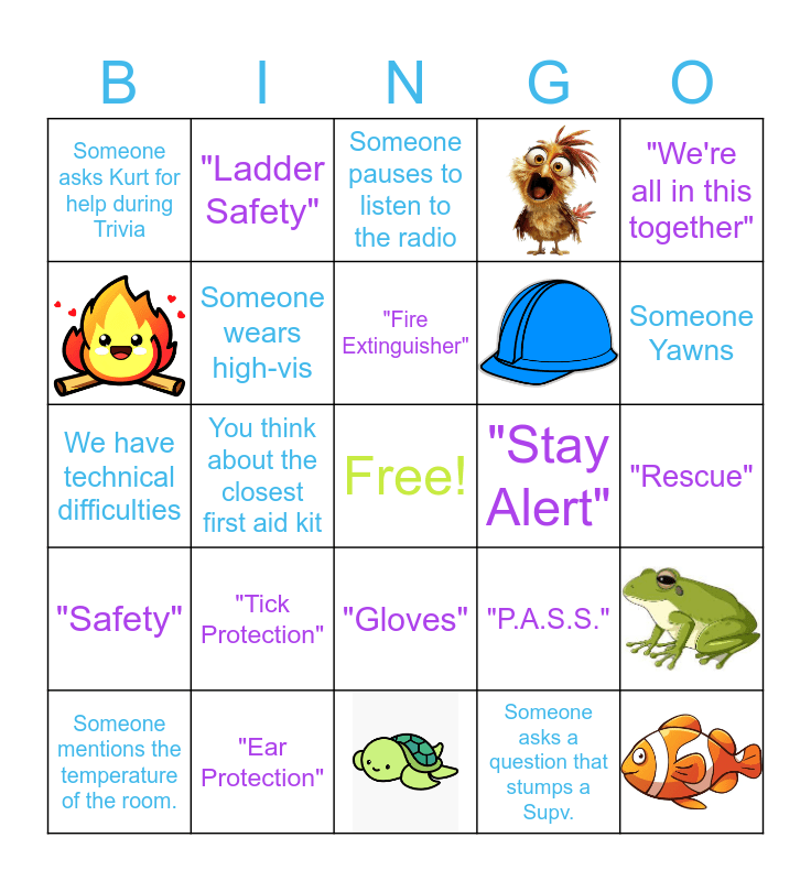 Tettegouche Spring Training Bingo Card