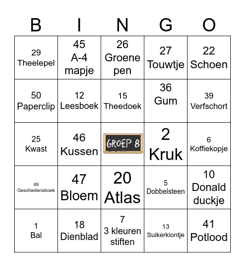 Levend bingo Card