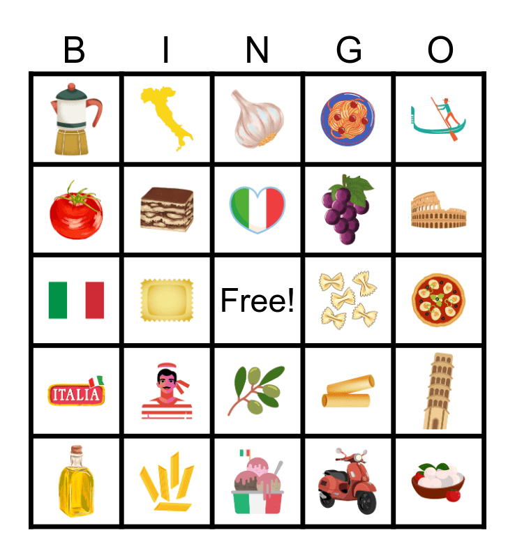 Italy Bingo Card