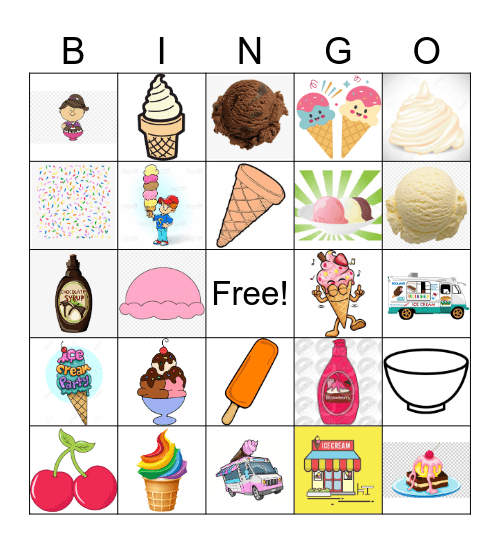 Ice Cream Bingo Card