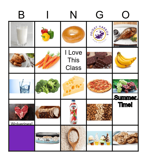 Healthy and unhealthy food. Bingo Card