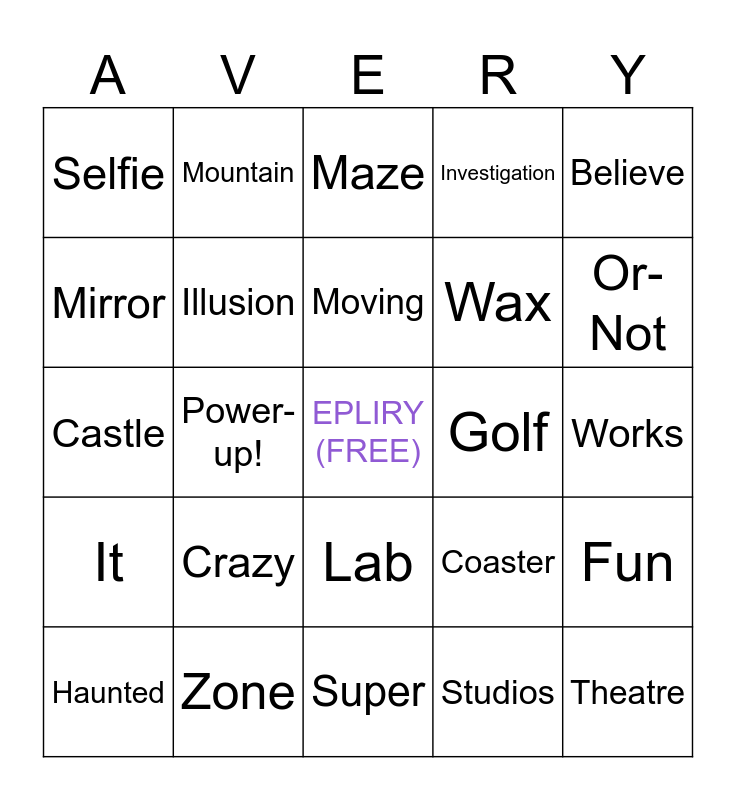Second Clue Bingo Card