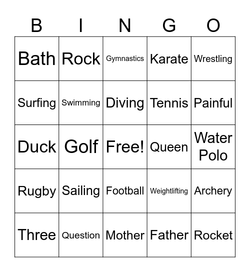 Upper Intermediate Bingo Card