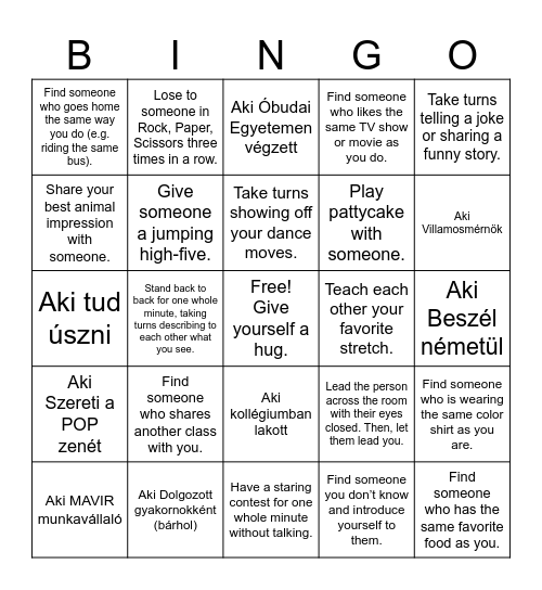 Interactive Human Bingo Card