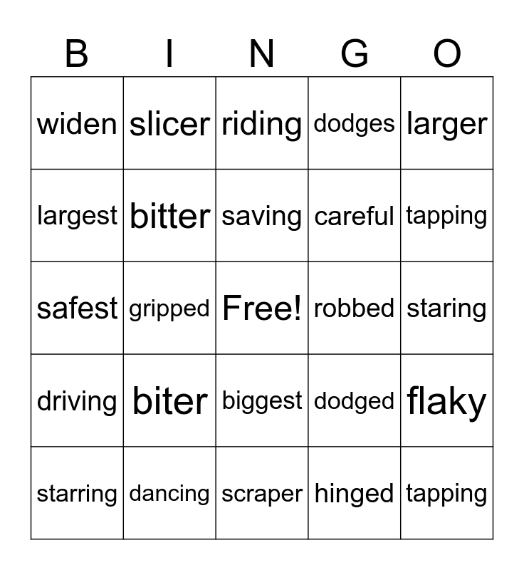 Doubling Rule / Drop the strip'e' Bingo Card