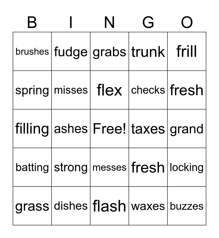 SIPPS Plus Lesson 18 Decodable Words Bingo Card