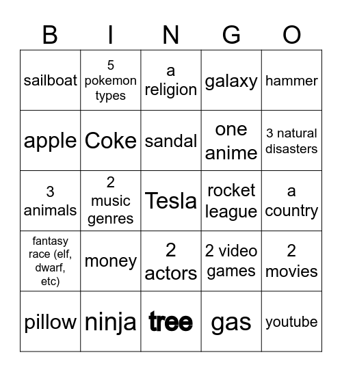 Infinite craft Bingo Card