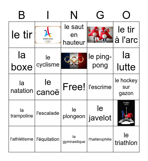 LES SPORTS Bingo Card