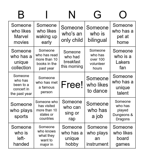 Model U.N. YS Retreat June 2024 Bingo Card